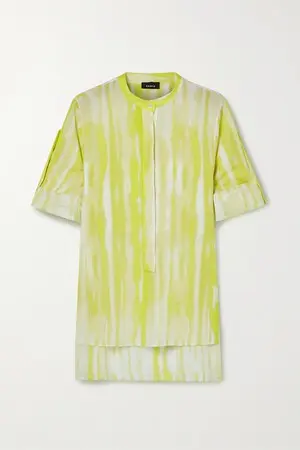 Akris Striped Cotton-voile Tunic - Yellow