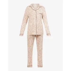 THE NAP CO All-over Pattern Piped Stretch-jersey Pyjama Set M Safari