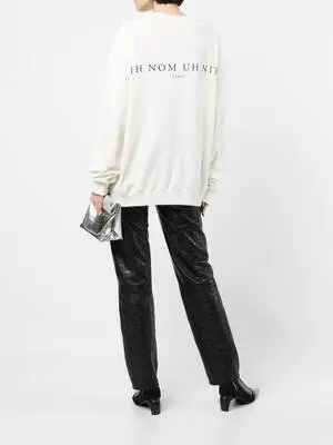 IH NOM UH NIT Logo-print Crewneck Sweatshirt - White