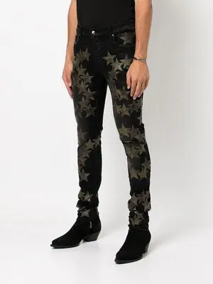 Amiri Star-patch Detail Skinny Jeans - Black