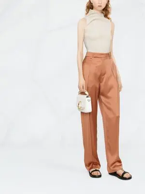 Brunello Cucinelli High-waisted Silk Trousers