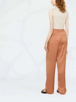 Brunello Cucinelli High-waisted Silk Trousers