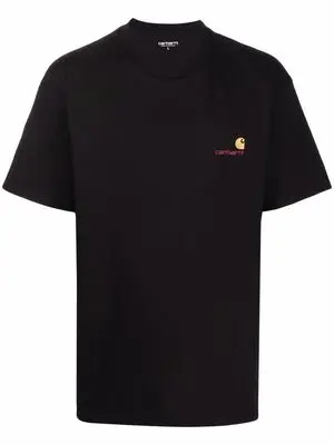 Carhartt Work In Progress Logo-embroidered Cotton T-shirt Black