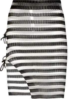 A. ROEGE HOVE Striped Sheer Miniskirt - Black