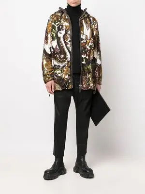 Dsquared2 Sequined Abstract Print Zip-up Hooded Jacket