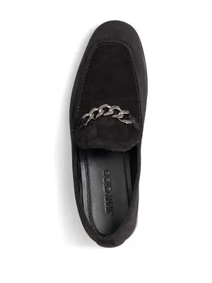 JIMMY CHOO Marti Reverse Suede Loafers - Black