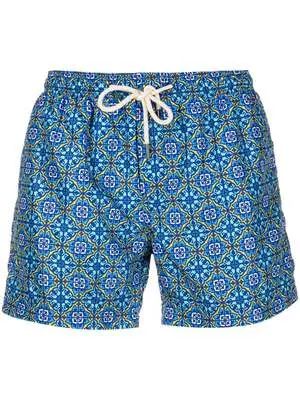 PENINSULA SWIMWEAR Graphic-print Swim Shorts - Blue