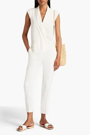 Ba&sh Treena Wrap-effect Cropped Woven Jumpsuit