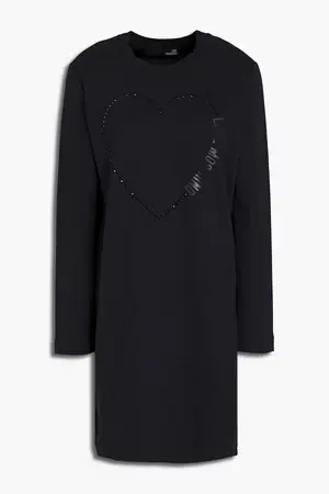 Moschino Embellished Heart Logo Mini Dress - Black