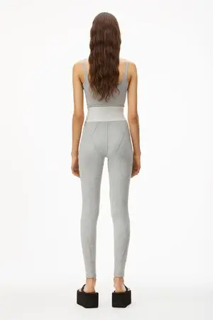Alexander Wang Logo Elastic Jumpsuit In Ribbed Jersey