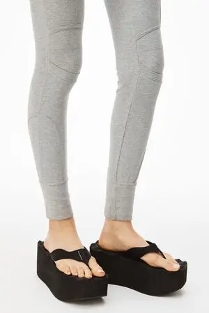 Alexander Wang Logo Elastic Jumpsuit In Ribbed Jersey