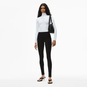 Alexander Wang Reflective Logo Legging In Stretch Knit