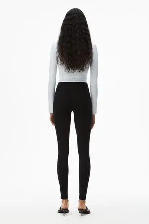 Alexander Wang Reflective Logo Legging In Stretch Knit