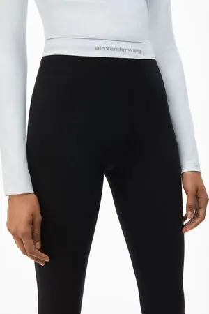 Alexander Wang Reflective Logo Legging In Stretch Knit