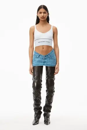 Alexander Wang Logo Elastic Bra In Ribbed Jersey
