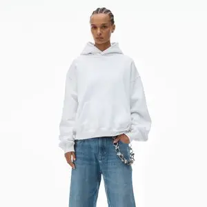Alexander Wang Hoodie In Dense Fleece - White