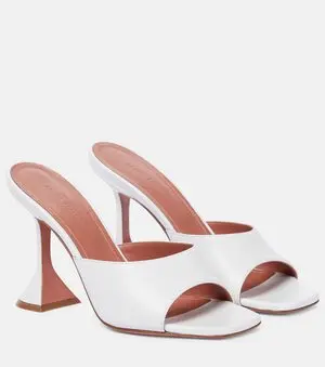 Amina Muaddi Lupita Leather Sandals - White