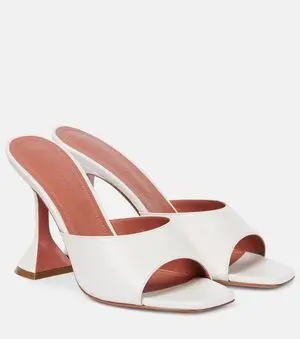 Amina Muaddi Lupita Leather Mules - White