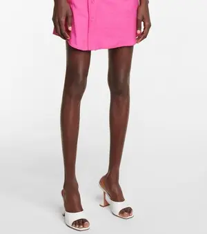 Amina Muaddi Lupita Leather Sandals - White