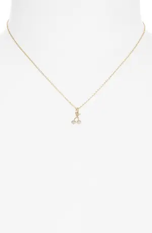 Ef Collection Diamond Mini Cherry Pendant Necklace