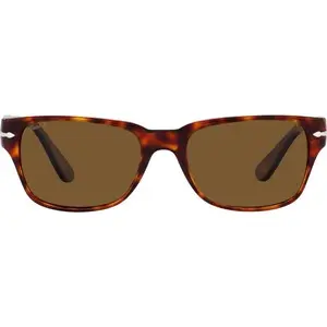 Persol Polarized Rectangle Sunglasses - Pol Brown