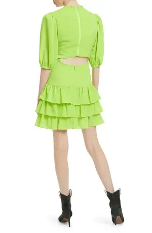 One33 Social Tiered Side Ruffle Cutout Minidress