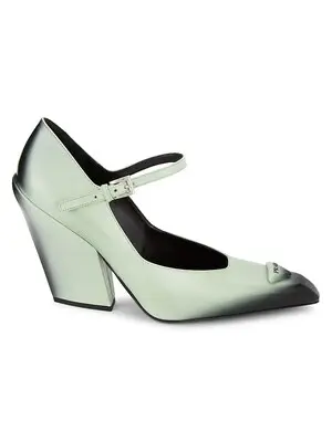 Prada - Women's Modellerie Logo Leather Pumps - Nero 