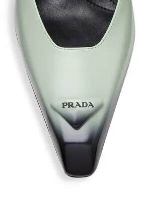 Prada - Women's Modellerie Logo Leather Pumps - Nero 