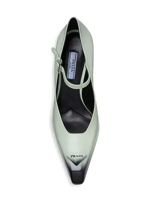 Prada - Women's Modellerie Logo Leather Pumps - Nero 