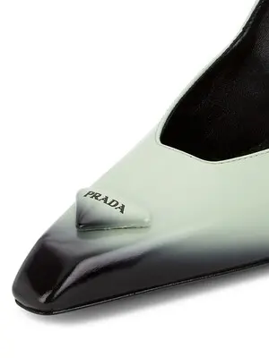 Prada - Women's Modellerie Logo Leather Pumps - Nero 