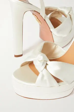 AQUAZZURA Cupid Plateau 130 Knotted Platform Sandals - White