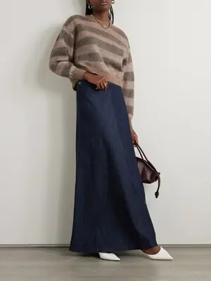 Brunello Cucinelli Striped Mohair-blend Sweater