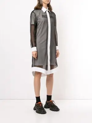 Off-White Free Winona-print Shirt Dress - Black