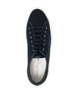 FERRAGAMO Borg Logo-print Sneakers - Blue
