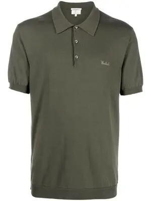 Woolrich Logo-embroidered Knitted Polo Shirt - Green