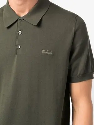 Woolrich Logo-embroidered Knitted Polo Shirt