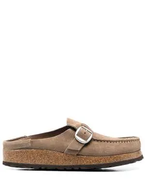 BIRKENSTOCK Buckle-fastened Suede Mules - Neutrals