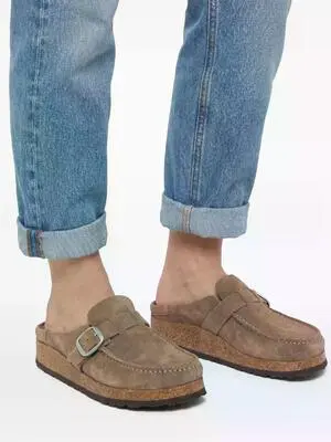 BIRKENSTOCK Buckle-fastened Suede Mules - Neutrals