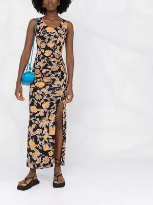 Patrizia Pepe Sleeveless Floral Print Maxi Dress