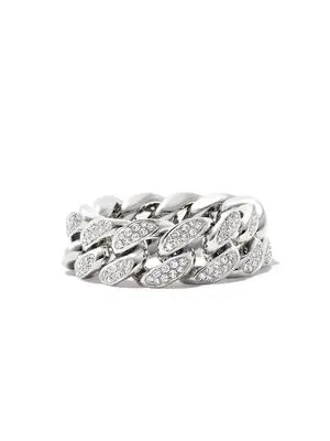 Shay 18k White Gold Diamond Flat-link Ring