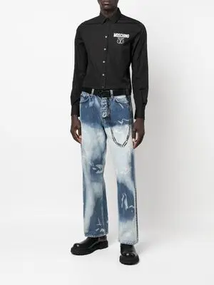 Moschino Logo-print Long-sleeve Shirt - Black