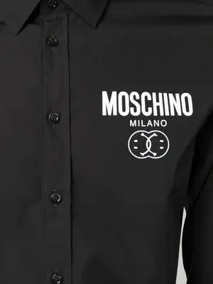 Moschino Logo-print Long-sleeve Shirt - Black