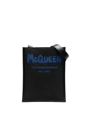 Alexander McQueen Logo-print Messenger Bag - Black