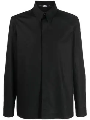 Karl Lagerfeld Button-up Poplin Shirt - Black