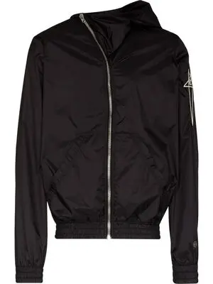 Rick Owens Logo Hooded Jacket - Black