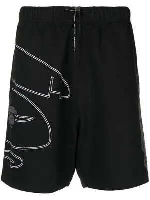 AAPE BY *A BATHING APE Moonface-patch Shorts - Black