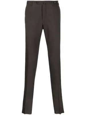 PT TORINO Tailored-cut Tapered Trousers - Brown
