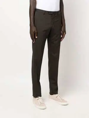 PT TORINO Tailored-cut Tapered Trousers - Brown