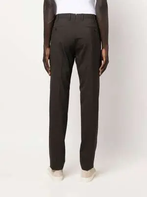 PT TORINO Tailored-cut Tapered Trousers - Brown