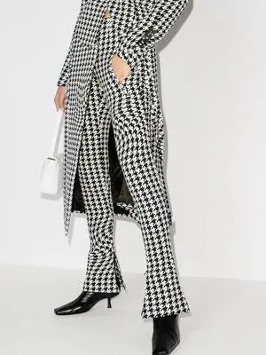 Off-White Houndstooth Virgin Wool-blend Trousers